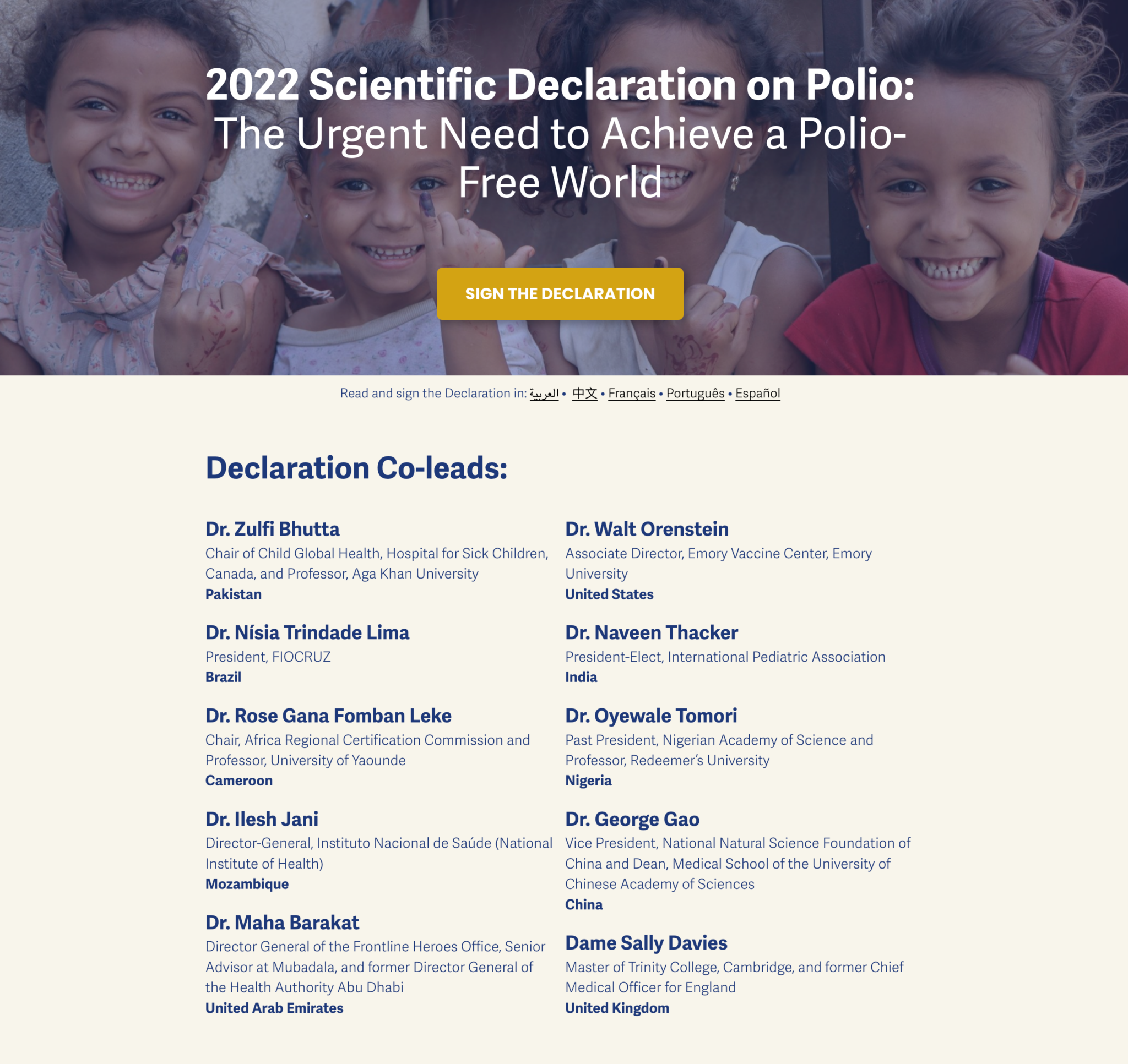 Polio Champions — Make Polio History